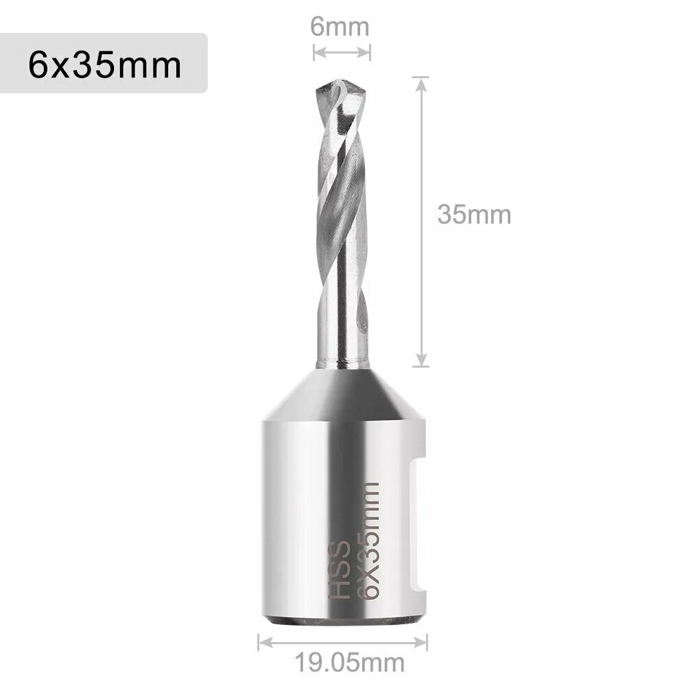 Сверло Корончатое 6х35мм HSS по металлу Фреза кольцевая.