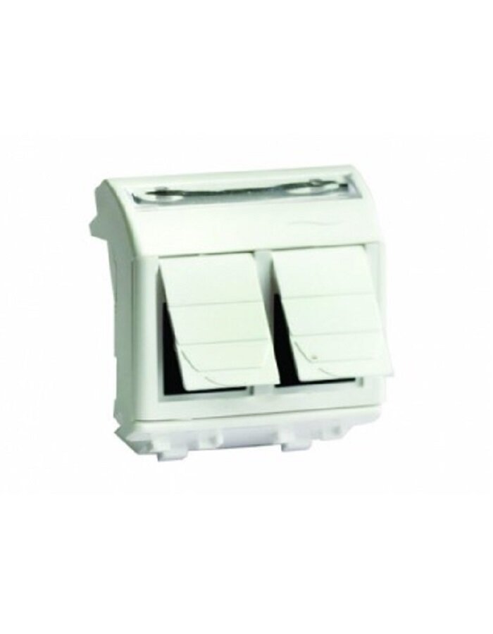 Розетка DKC "Слоновая кость" 75643S, 2 гнезда, защитные шторки