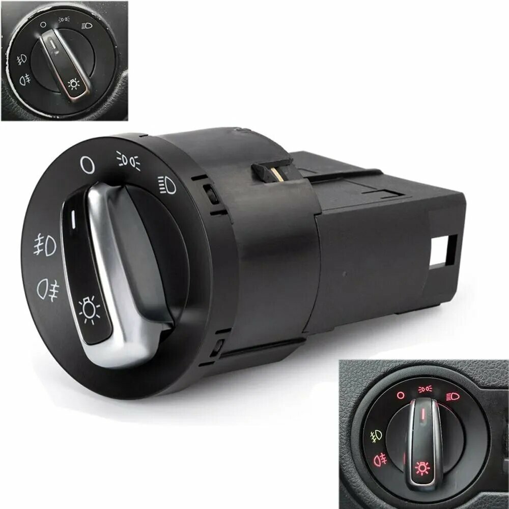 Консоль в автомобиль арт. для VW PASSAT, GOLF, JETTA, BEETLE, SHARAN, POLO, BORA 1999-2010 Фольксваген включения фар Переключатель света с встроенным датчиком освещенности 3BD941531A