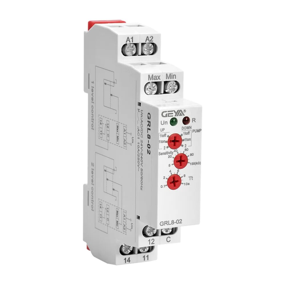 (P D B N) GRL8-02 жидкости контроля уровня 10A ACDC24V-240V Реле водяного насоса с широким диапазоном напряжения
