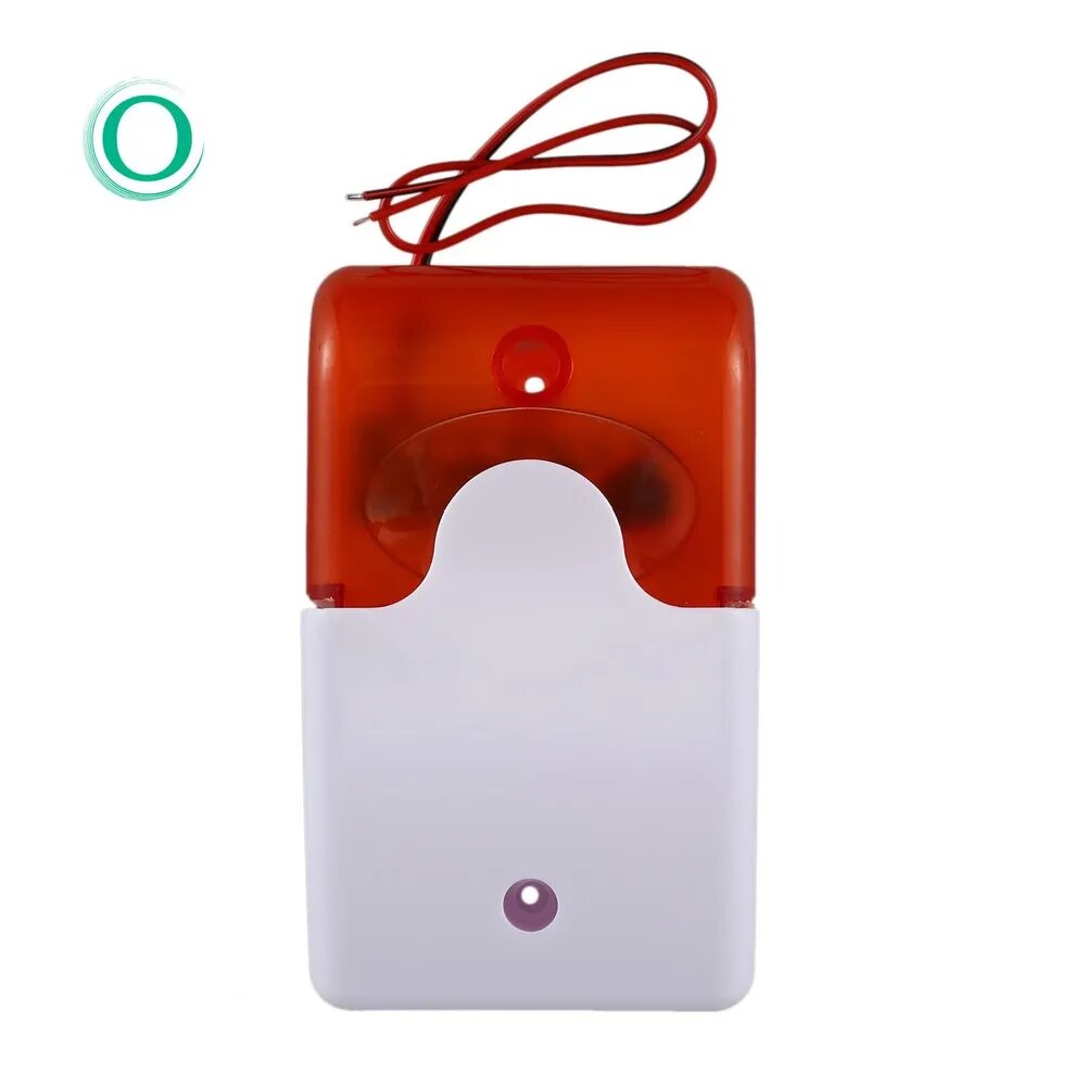 V2(OORRWWK))Мини-проводная стробоскопическая предупреждающая сирена, прочный постоянный ток 12 В, звуковая сигнализация, мигающий свет, звук сирены, сигнализации, 115 дБ, оранжевый