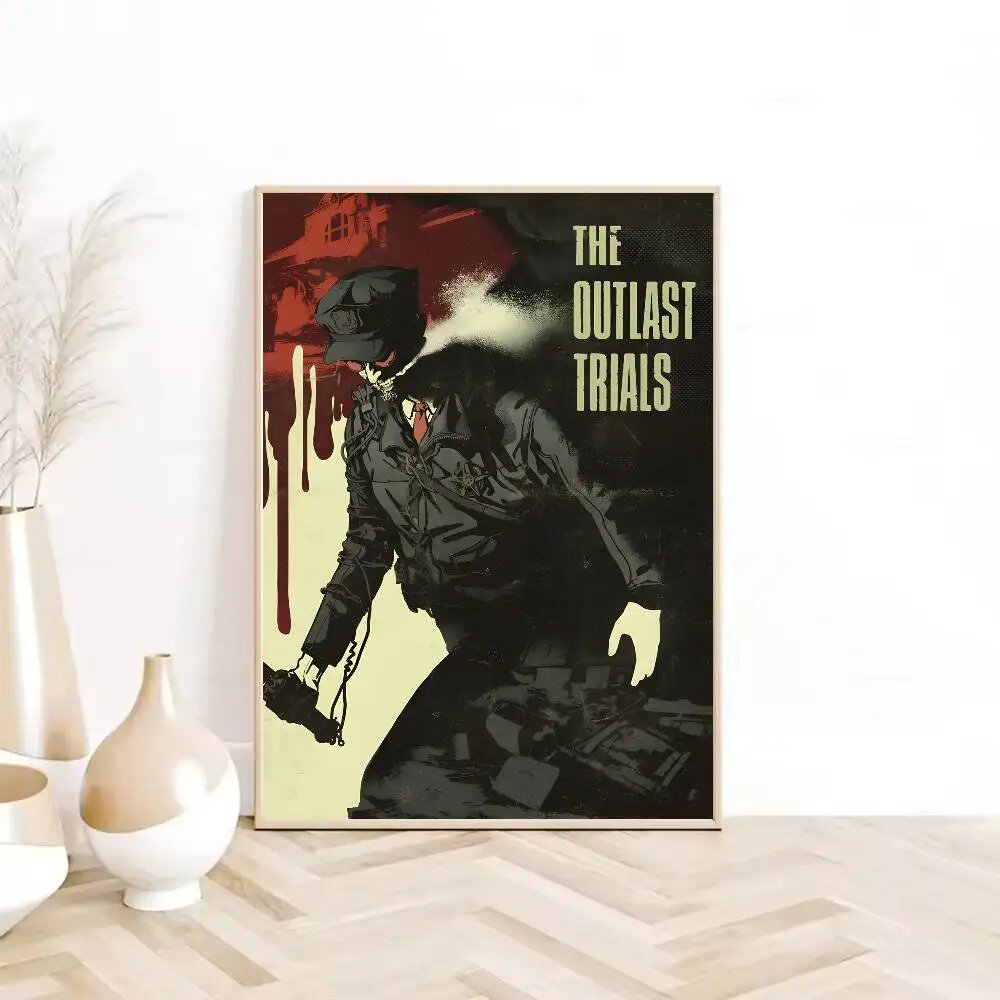 Классический ужасный плакат O-Outlast, самоклеящаяся художественная водостойкая бумажная наклейка, кофейня, бар, декор для комнаты в общежитии