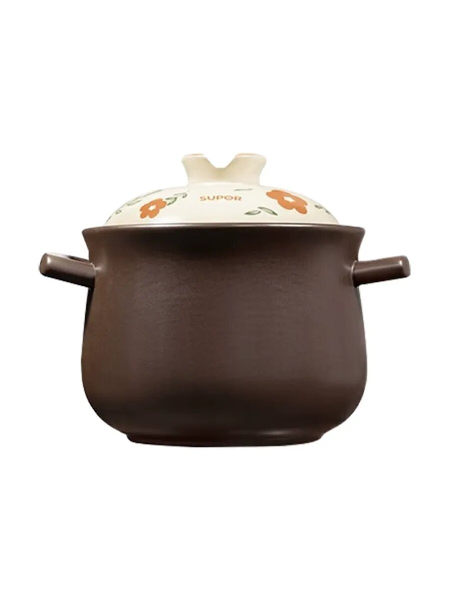 Керамическая кастрюля 4.5л с крышкой, термостойкая