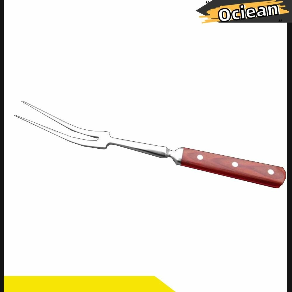 Вилка для мяса, не прилипает, для барбекю и пикников с комфортной деревянной ручкой