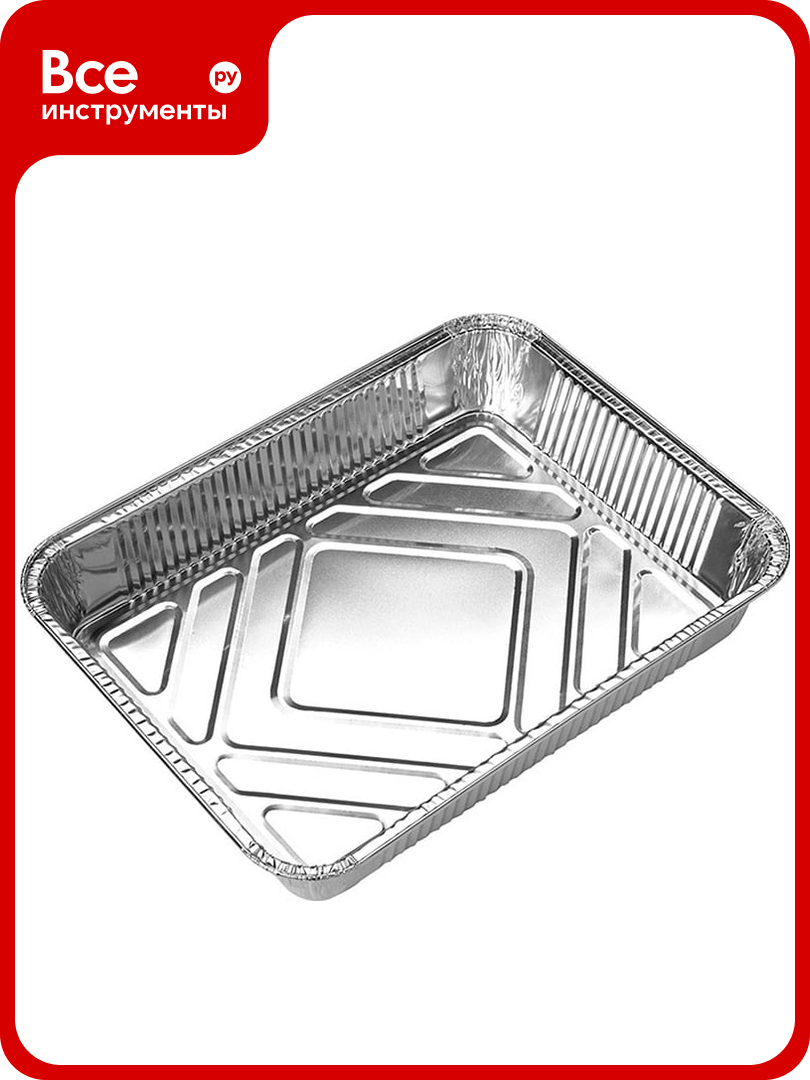 Форма для выпечки Mallony LAMINA размер 225x177x45 см из алюминиевой фольги, прямоугольная, одноразовая