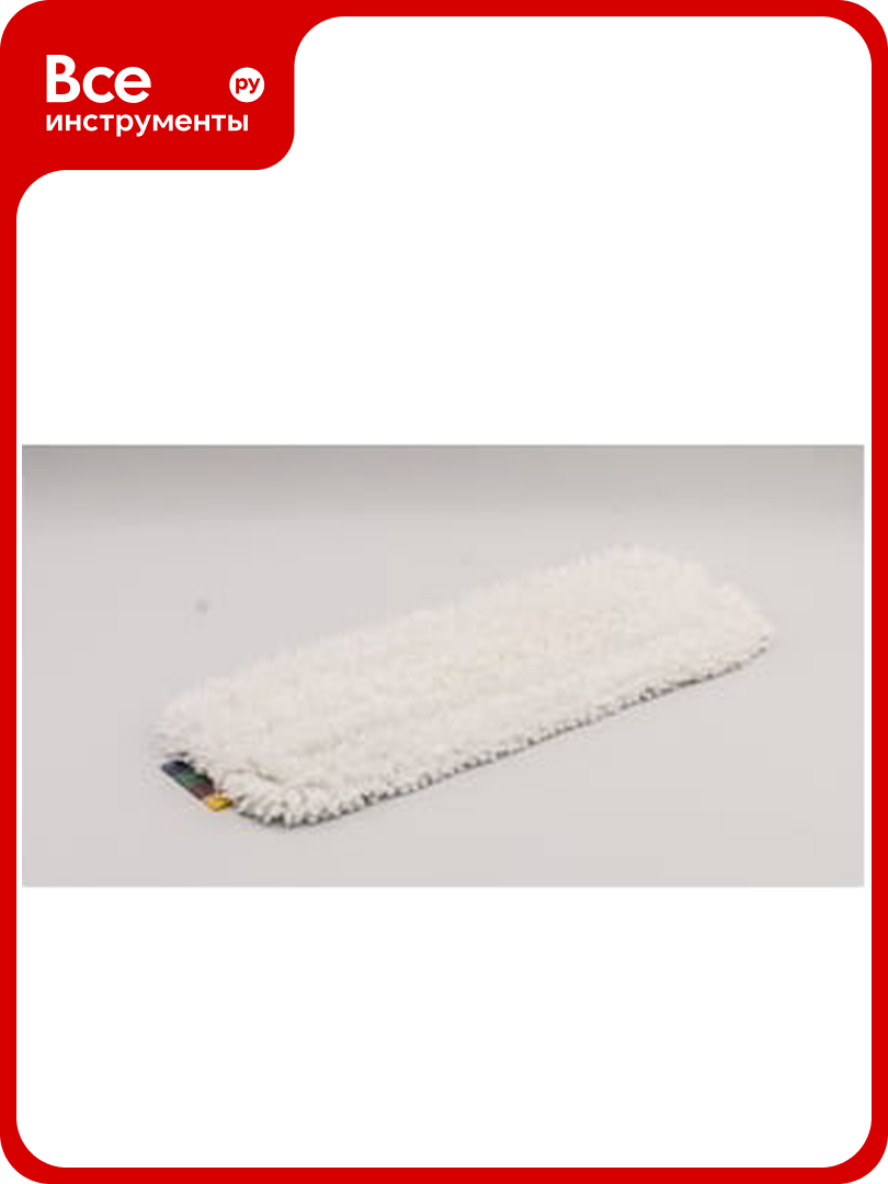 Плоский крупнопетлевой моп Grass, 40х13 см, микрофибра, ухо карман, белый, IT-0506