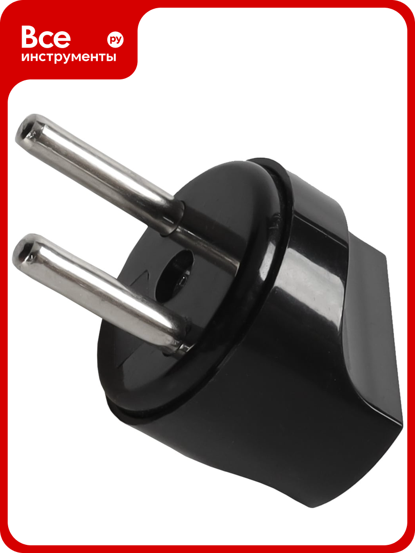 Адаптер-переходник на евро-вилку Smartbuy черный, 16А, 250В SBE-16-S07-b, без заземления, для российской розетки