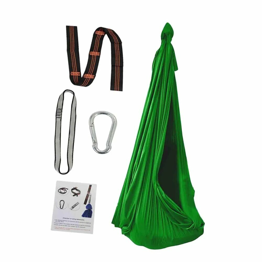 Детский гамак-качели для улицы и дома, прочный нейлон, мягкий, для йоги, зеленый