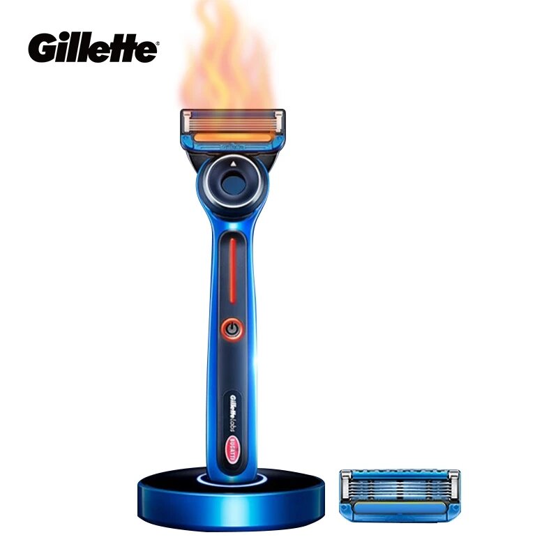 Бритва с подогревом Gillette Labs, ручная бритва, 5-слойные лезвия с наноскопом, гибкий диск, режущая головка, набор с двумя температурами, более плавное бритье