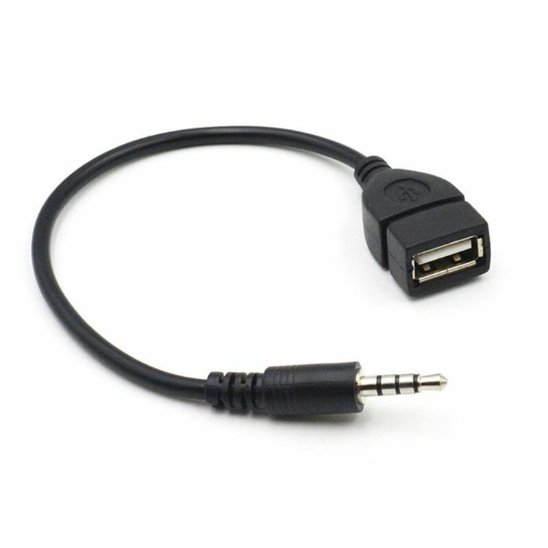 Разъем AUX 3,5 мм 1/8 дюйма, штекер USB 2,0, гнездовой адаптер OTG, кабель-конвертер для воспроизведения музыки с U-диском в автомобиле