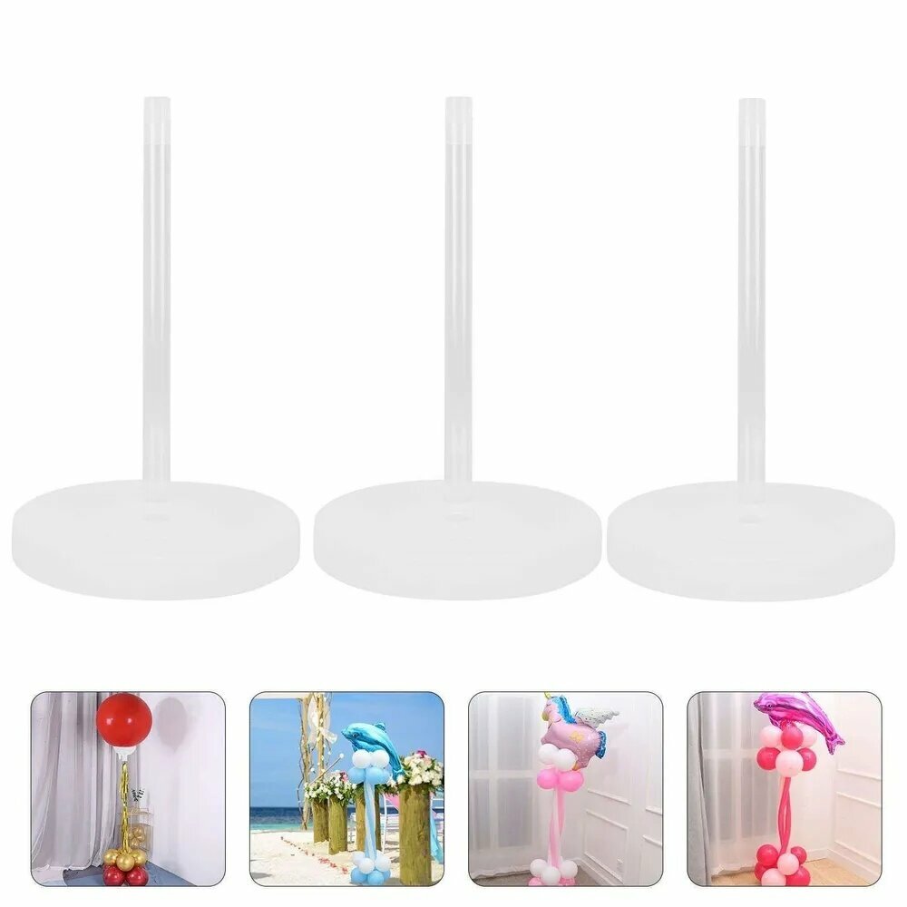 База Арки Из Шаров, Белый, Пластик, Декор Арки, Многоразовая, 3 Комплекта