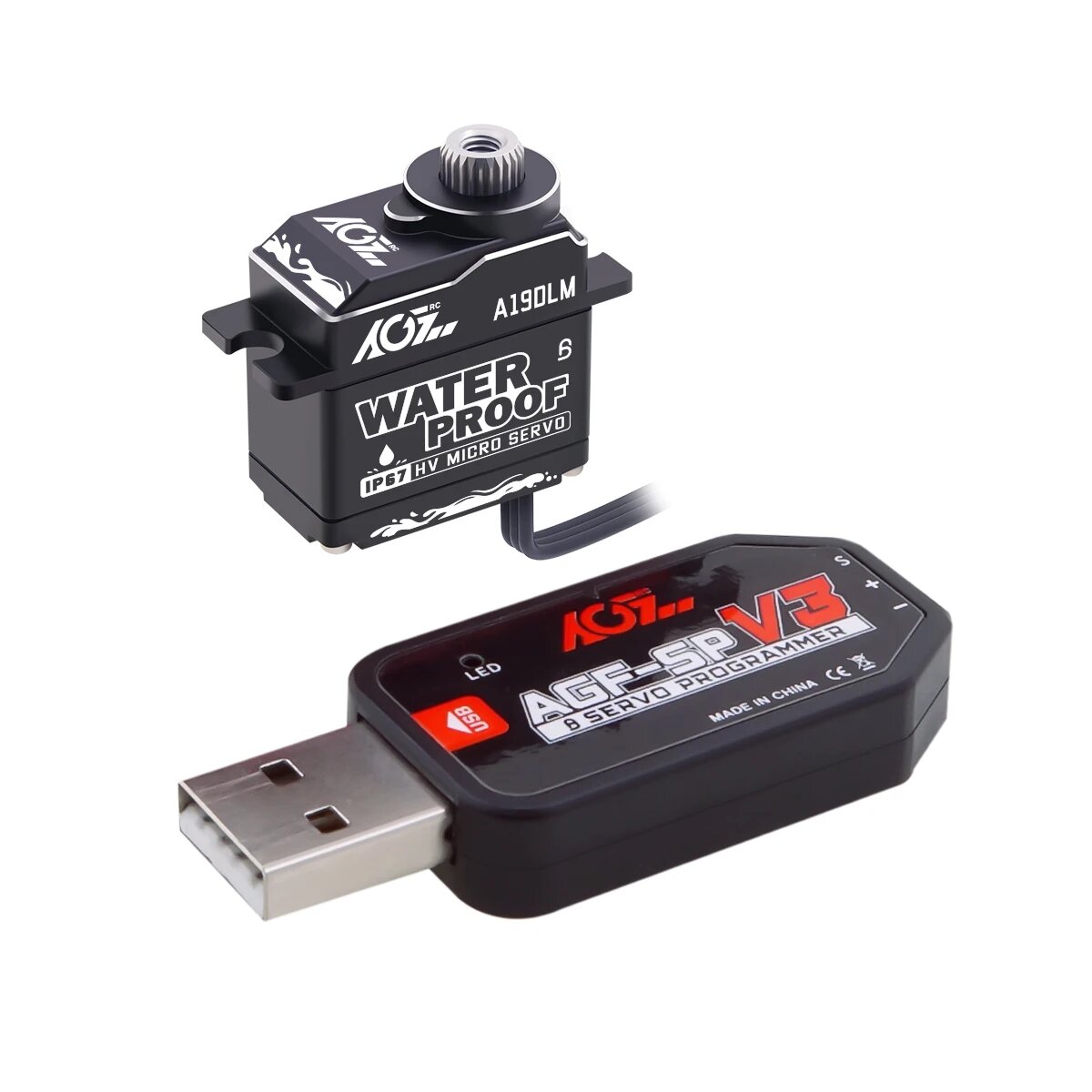 AGFRC A19DLM водонепроницаемый сервопривод 18g 4KG, цвет A19DLM Set1