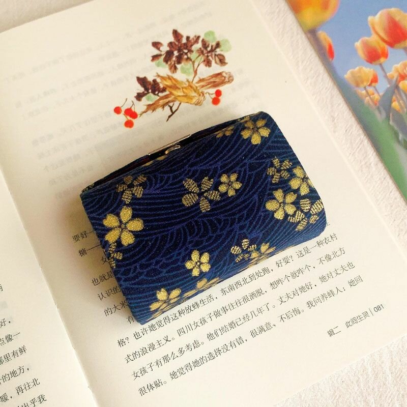 Портативный футляр для помады с зеркалом, миниатюрная подарочная коробка ручной работы в японском винтажном стиле, защитный чехол для помады.