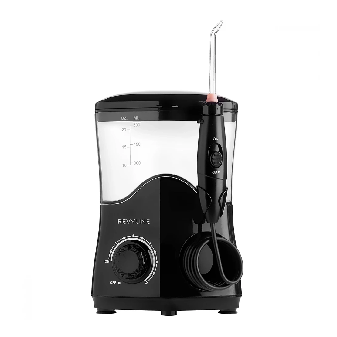 Ирригатор импульсный Revyline RL 100, 600 мл, 10 режимов, 7 сменных насадок, черный
