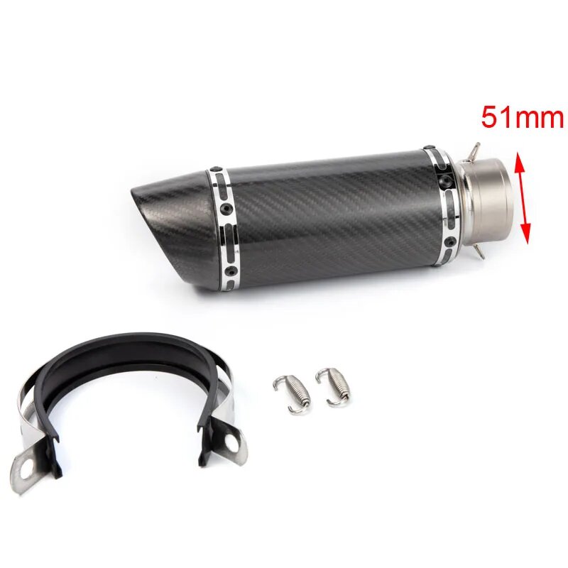 Выхлопная труба для мотоцикла, глушитель из титанового сплава для Yamaha Kawasaki R1 R3 R6 ER6N Z750 800 900 MT07 09 Z1000, 51 мм 60 мм