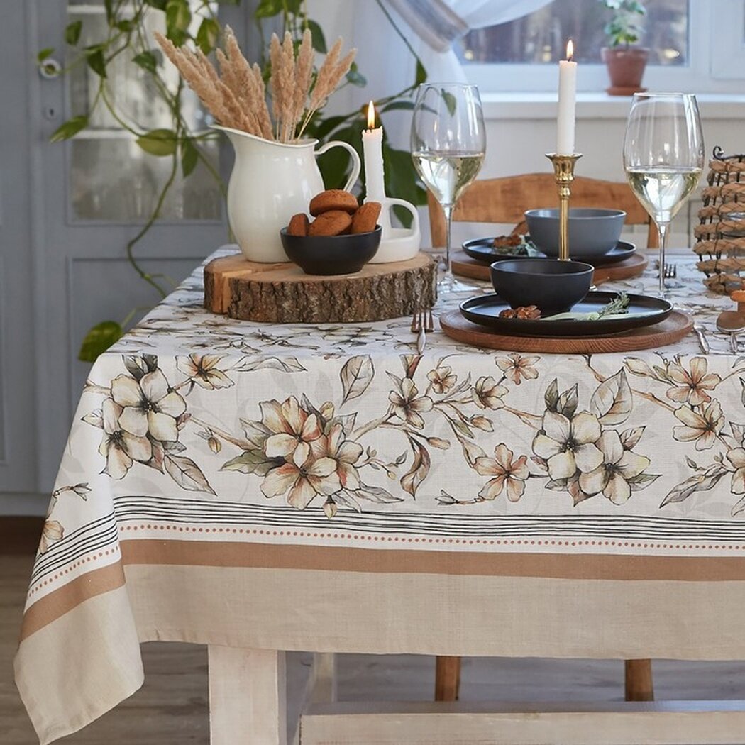Скатерть "Этель" Floral mood 110х147 см, 100 % хлопок, репс 210 гр/м2