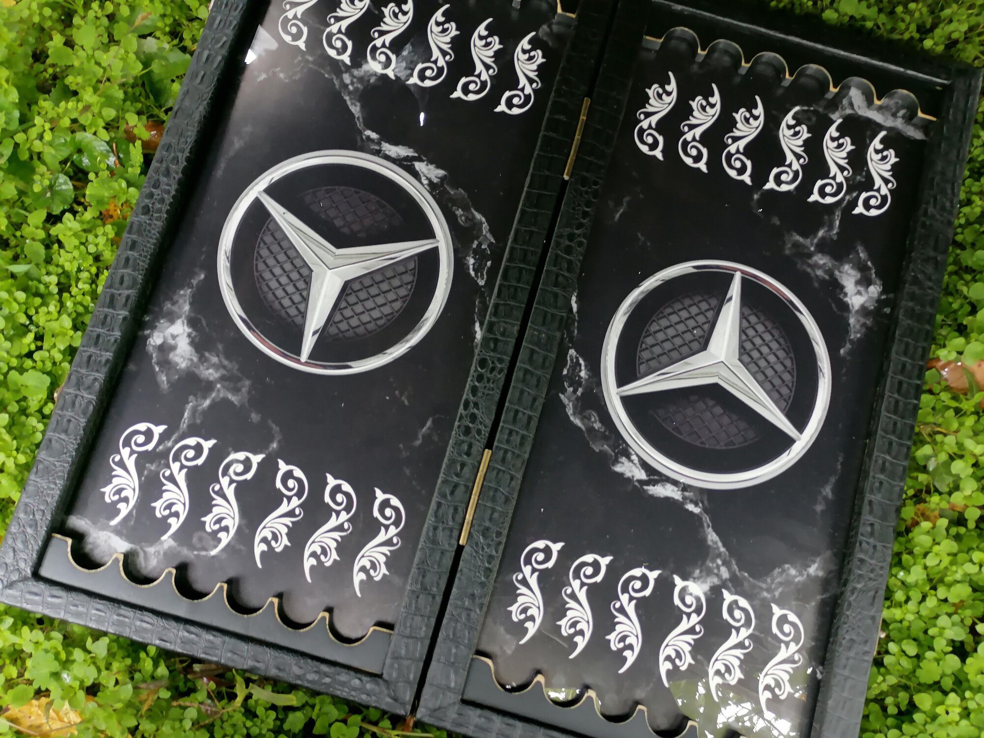 Нарды "карта", 60х60см, ручная работа, стекло, дерево, экокожа