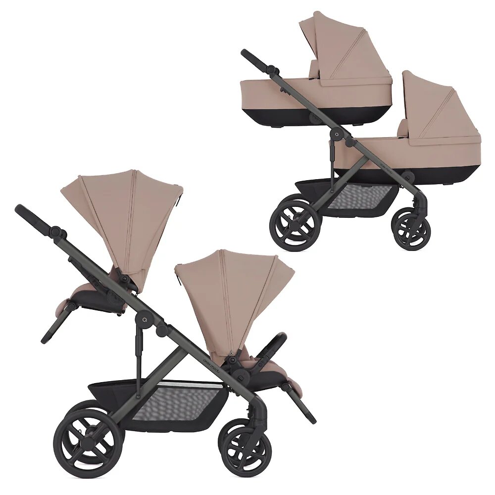 Коляска для двойни 2в1 Anex Modu, цвет Rooty (Бежевый)