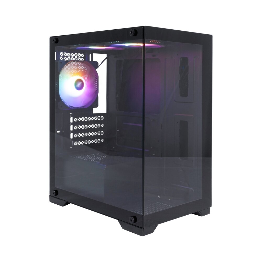 Корпус mATX 1STPLAYER MIKU Mi2 Black (USB3.0, Audio,3x120mm LED, черный[Mi2-BK-3F1])