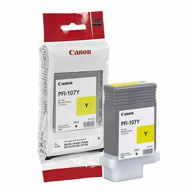 Картридж Canon PFI-107Y, желтый для iPF670/iPF770/iPF780/iPF685/iPF680/iPF785