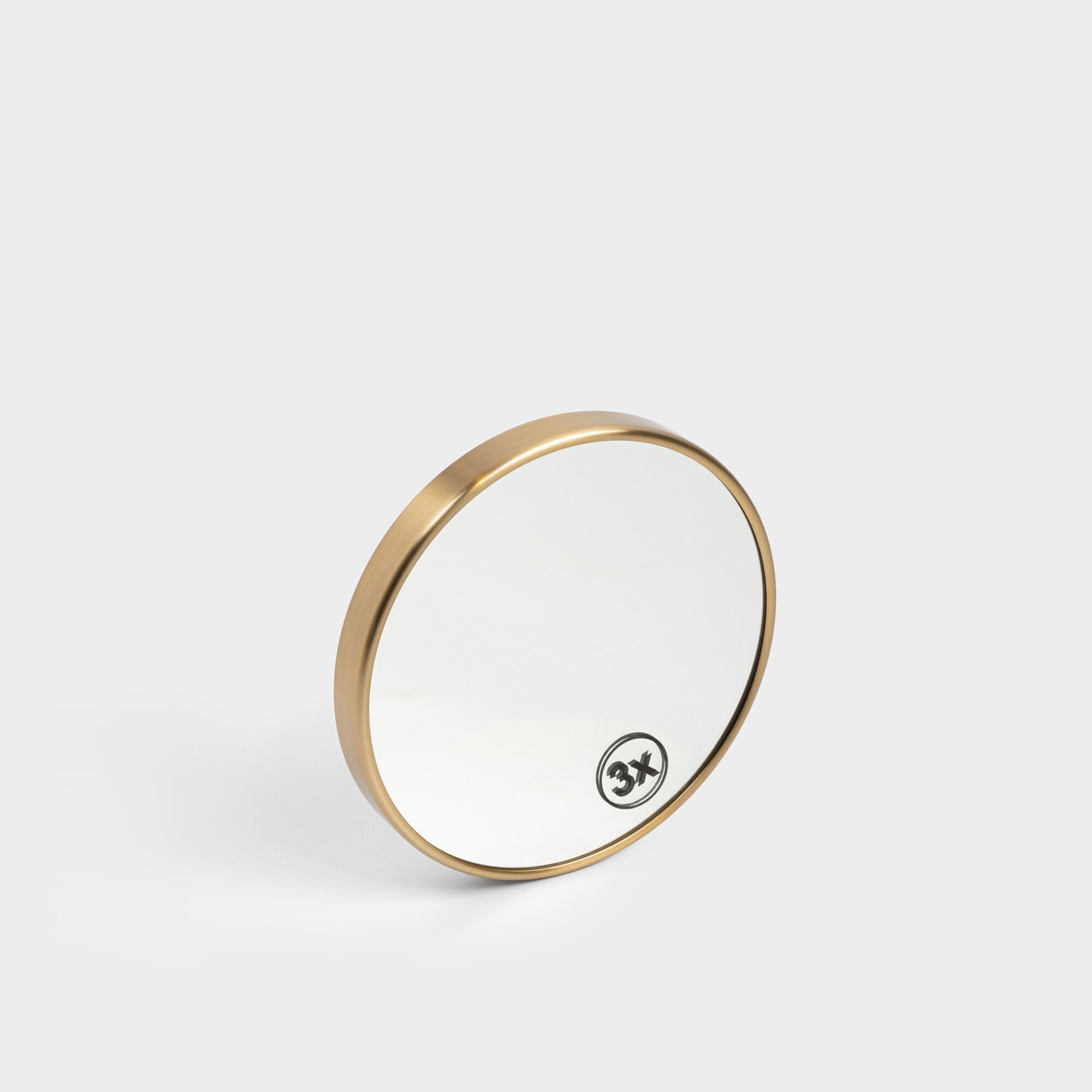 Зеркало подвесное, 15/14 см, увеличительное, на присосках, металл, круглое, золотистое, Freya, Kuchenland, Kuchenland