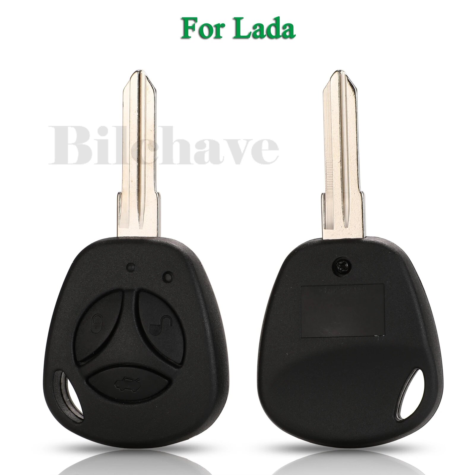 Чехол для ключа автомобиля Jingyuqin для Lada Priora, Samara, Kalina, с необработанным лезвием, 3 кнопки, замена