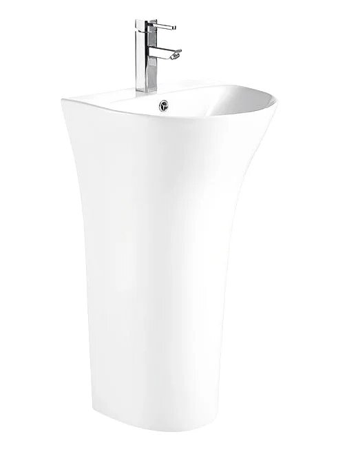 Раковина напольная Weltwasser SK санфаянс WW LEERBACH 4842 GL-WT 48 напольная, 48 см, фаянсовая, раковина для ванной, белая, полукруглая