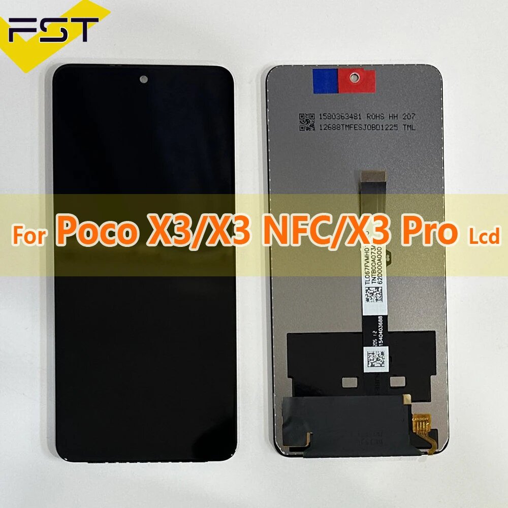 6,67 "ЖК-дисплей для Xiaomi Poco X3 NFC дисплей M2007J20CG PocoX3 Pro M2102J20SG дигитайзер сенсорного экрана в сборе PocoX3 с рамкой