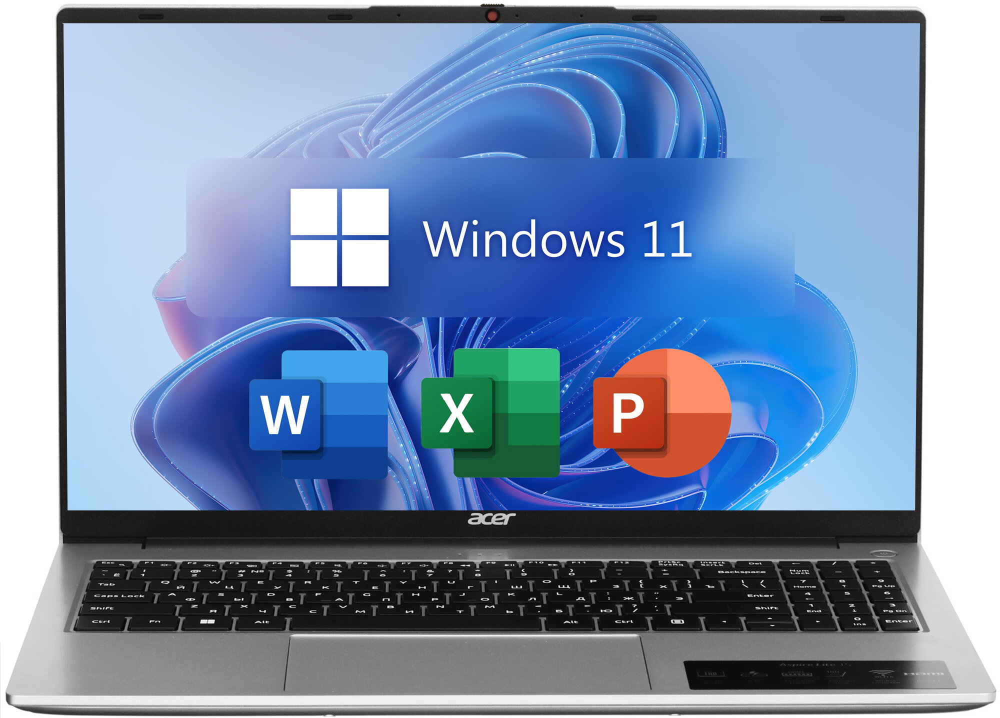 15.6" Ноутбук Acer Aspire Lite 15, IPS, Intel Celeron N4500 (2.8 ГГц), RAM 8 ГБ LPDDR4x, SSD 256 ГБ, Intel UHD Graphics, Windows 10 Pro + Office 2021 Pro Plus, Русская раскладка, ЕАС