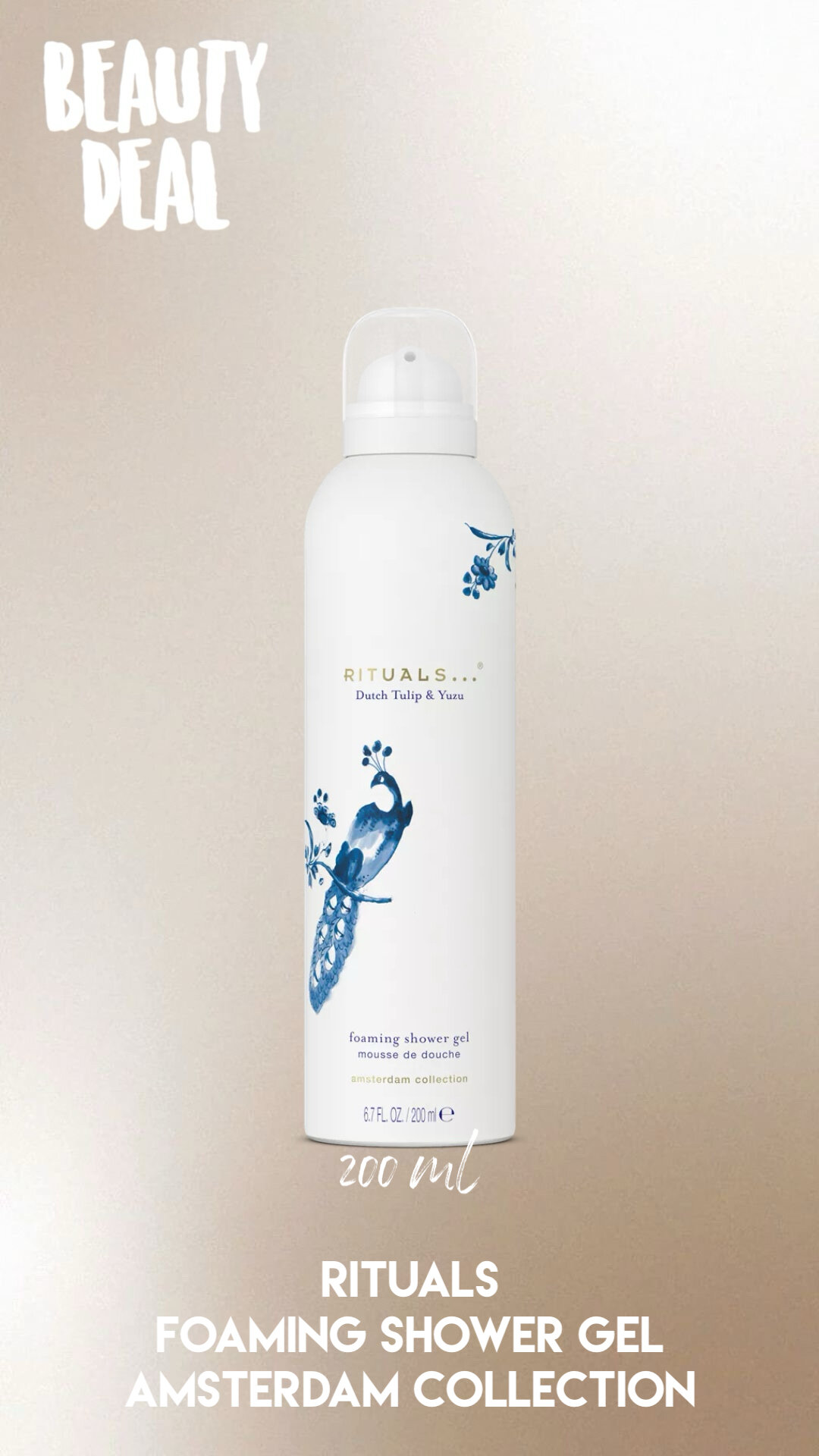 Rituals, гель пенка для душа, Amsterdam collection, аромат тюльпанов и юдзу, 200 мл
