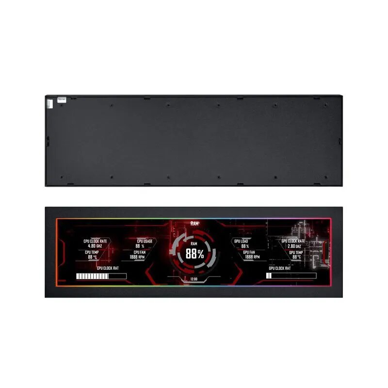 Lian Li Графический планшет SM088X 8.8' Корпус компьютера Экран, ARGB 500nit 1920x480 60Hz IPS LCD, черный