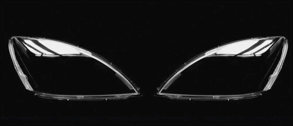 Стекло фары, арт. Продаются комплектом! Левое+правое Стёкла фар Mitsubishi Lancer 9 2003-2010, 2 шт.