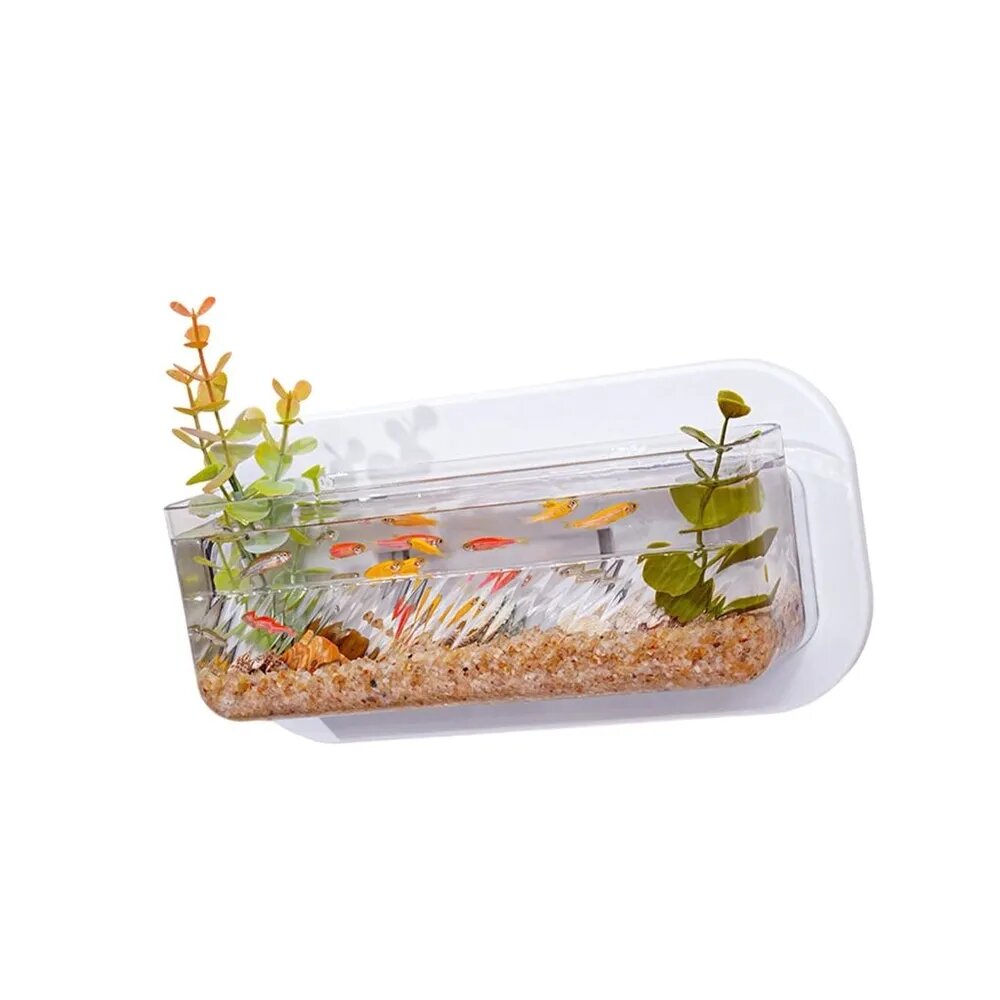 Прозрачный пластиковый настенный аквариум для гидропоники и декора гостиной, - Длинный прозрачный кол