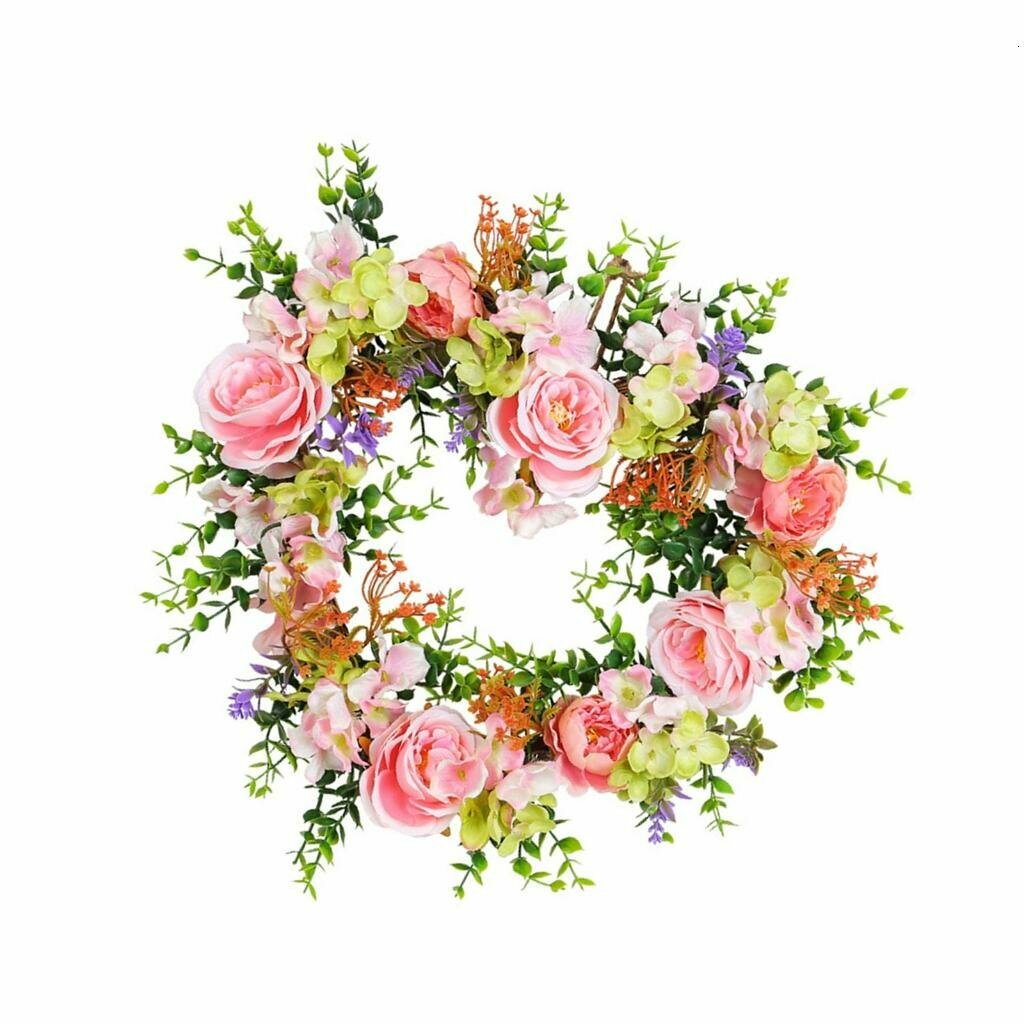 Сердцевидный венок из искусственных роз