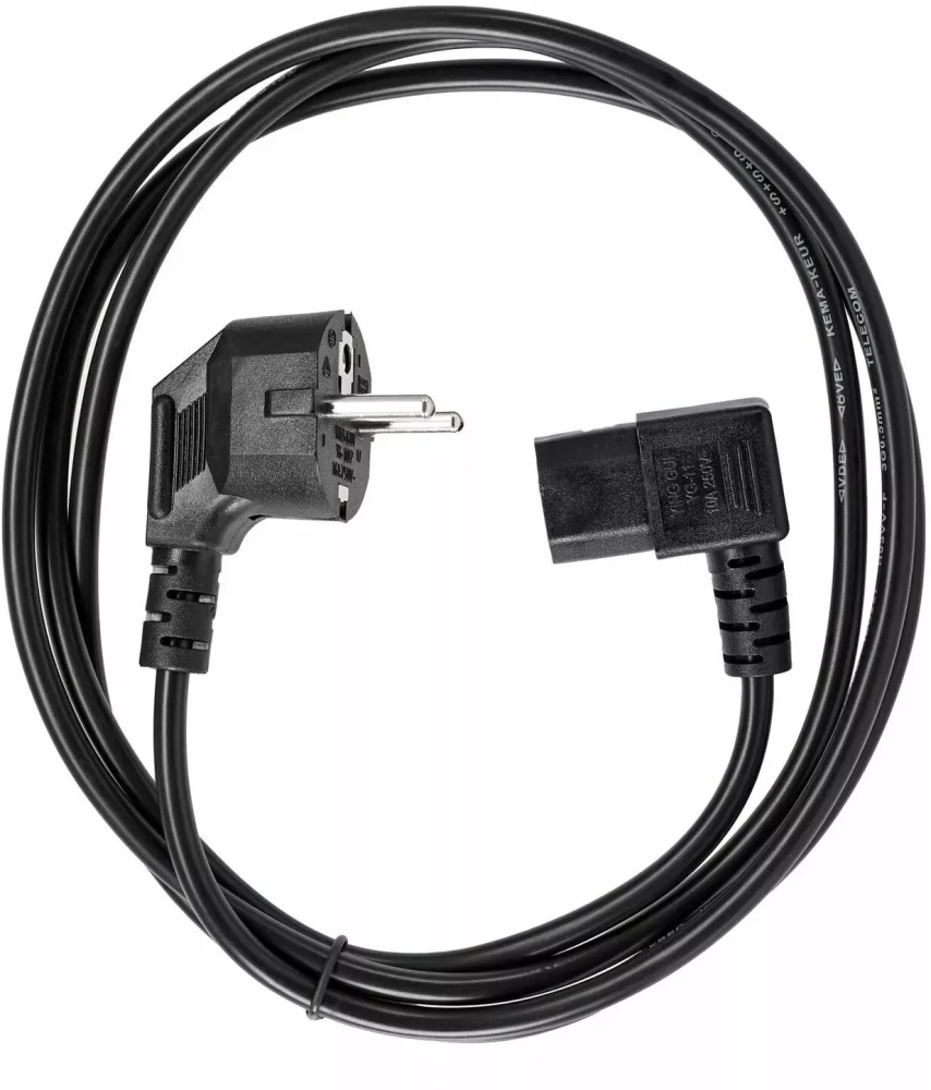 Кабель комп - розетка 220V EU (угол-угол) 3GX0,5mm2, 1,8m, медь, Telecom