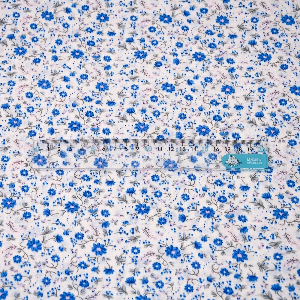 Booksew Клетчатая хлопковая ткань для шитья Синий, 20cm x 25cm, p040-2