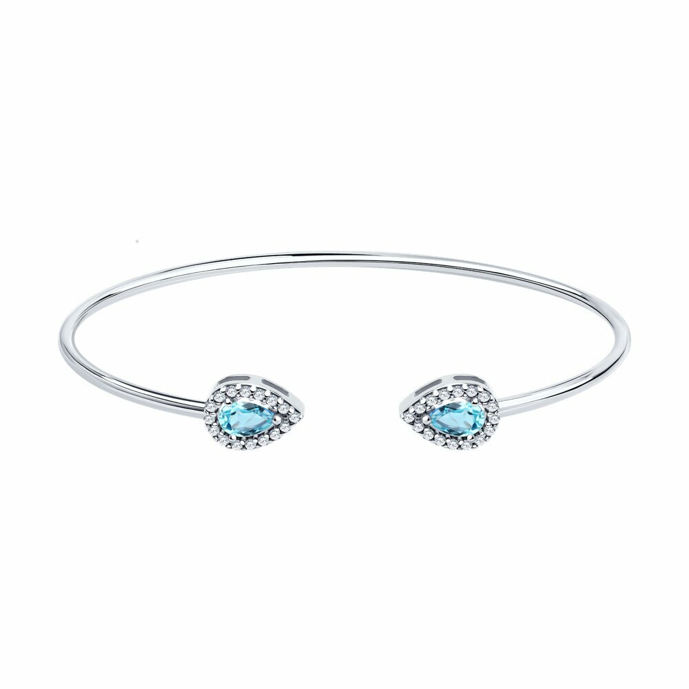 Браслет, серебро, 925 проба, родирование