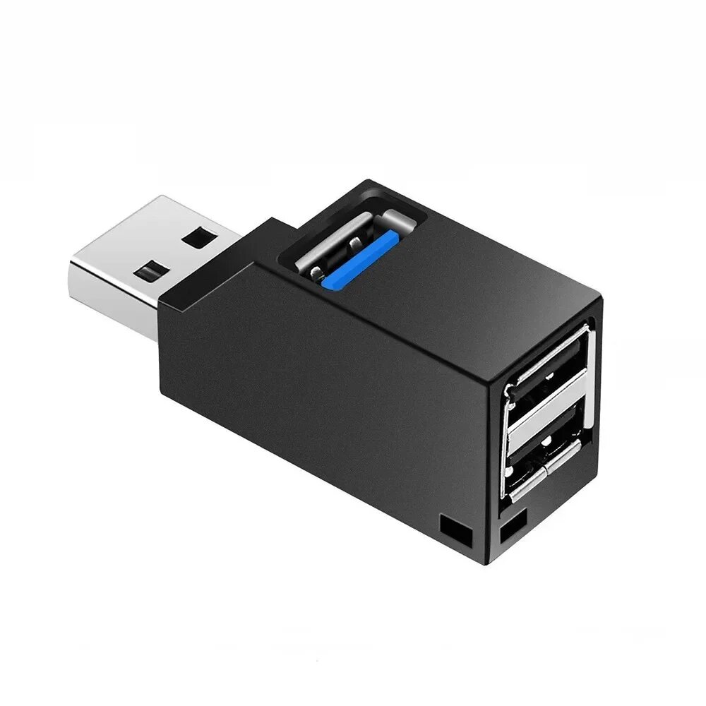 Адаптер-концентратор Mini USB 3.0 Мини-сплиттер 1-до-3 Высокоскоростной USB 2.0 для USB-накопителей для ноутбуков и компьютеров