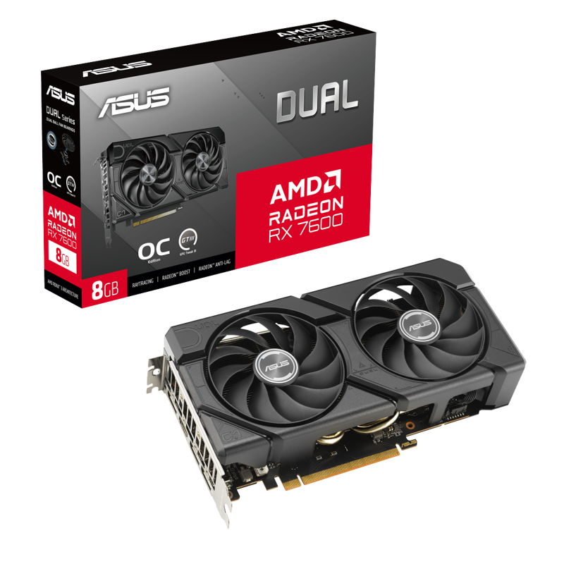Видеокарта DUAL-RX7600-O8G-EVO (ASUS 90YV0LD0-M0NA00)