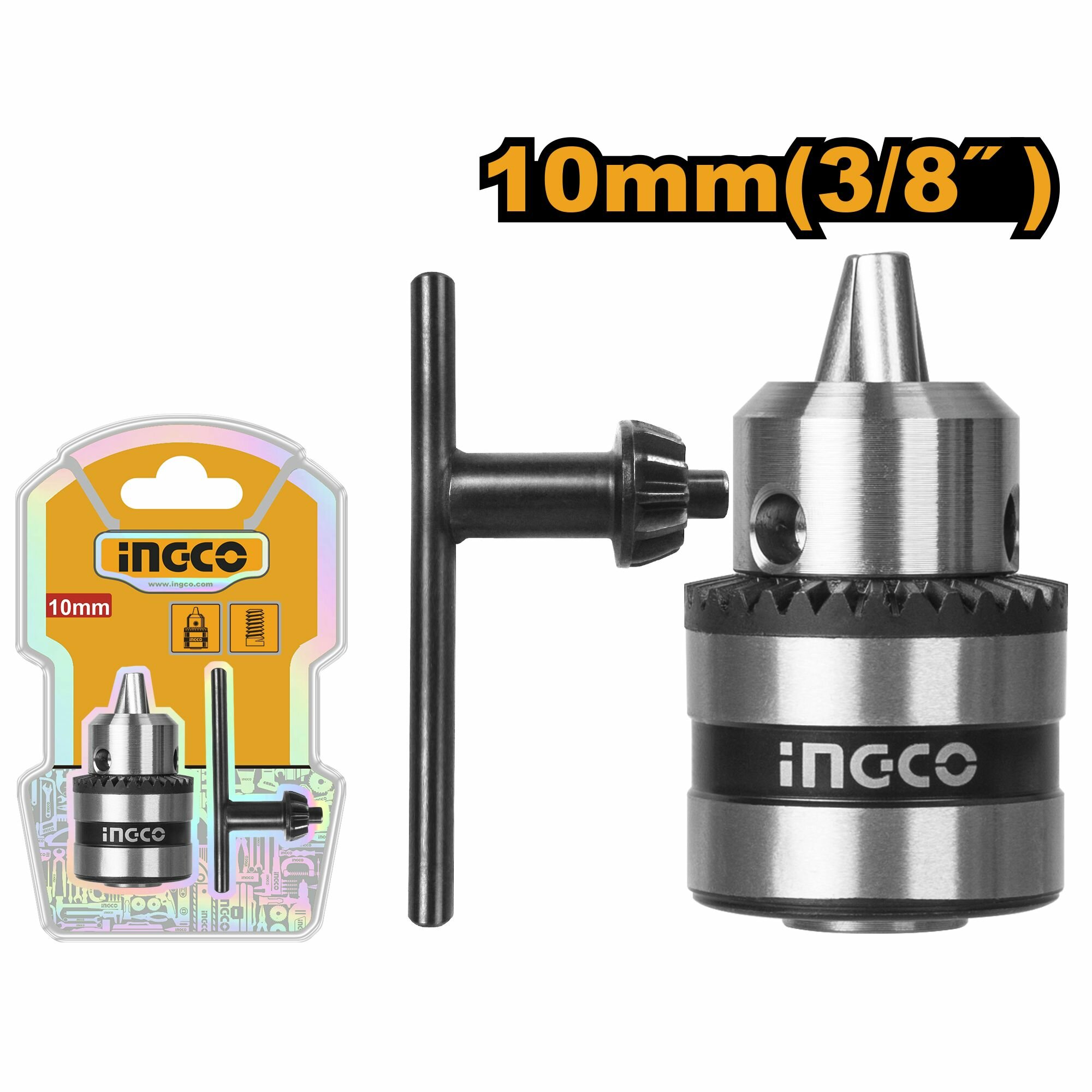Патрон зажимной с ключом 10 мм INGCO KC1001