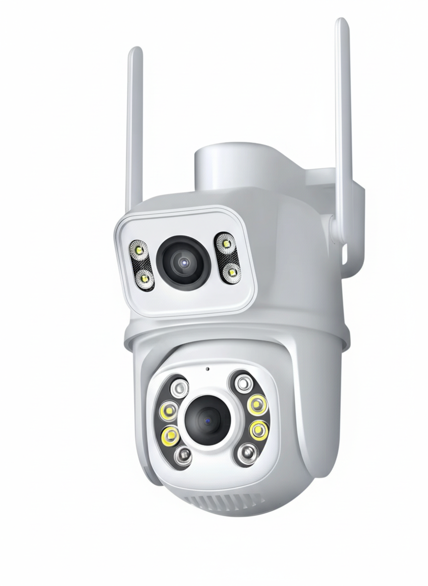 Камера видеонаблюдения белый цвет wifi, 8 Мп с датчиками движения, поворотная, уличная