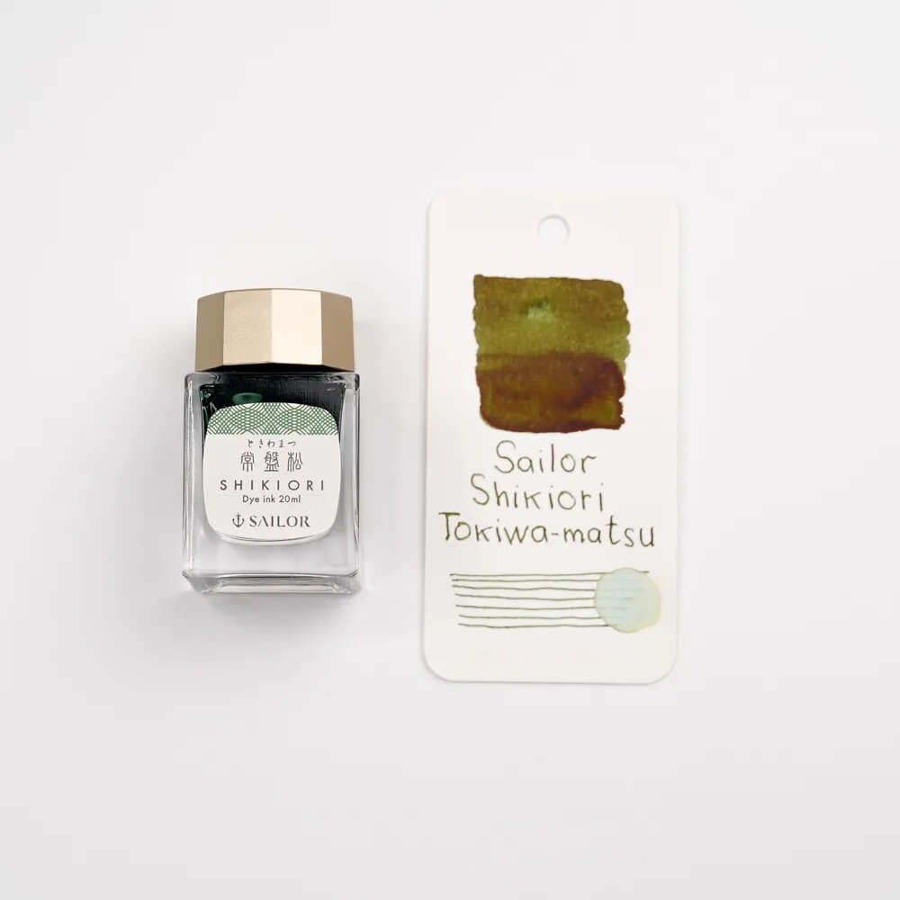 Чернила Sailor Shikiori Ink Tokiwa-matsu 20 мл. Темно-оливковый цвет для перьевых ручек