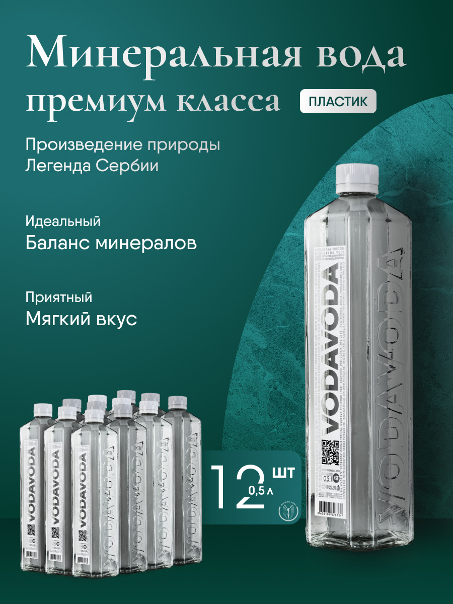 Минеральная негазированная вода "ВодаВода" (VodaVoda) 0,5л*12 шт ПЭТ