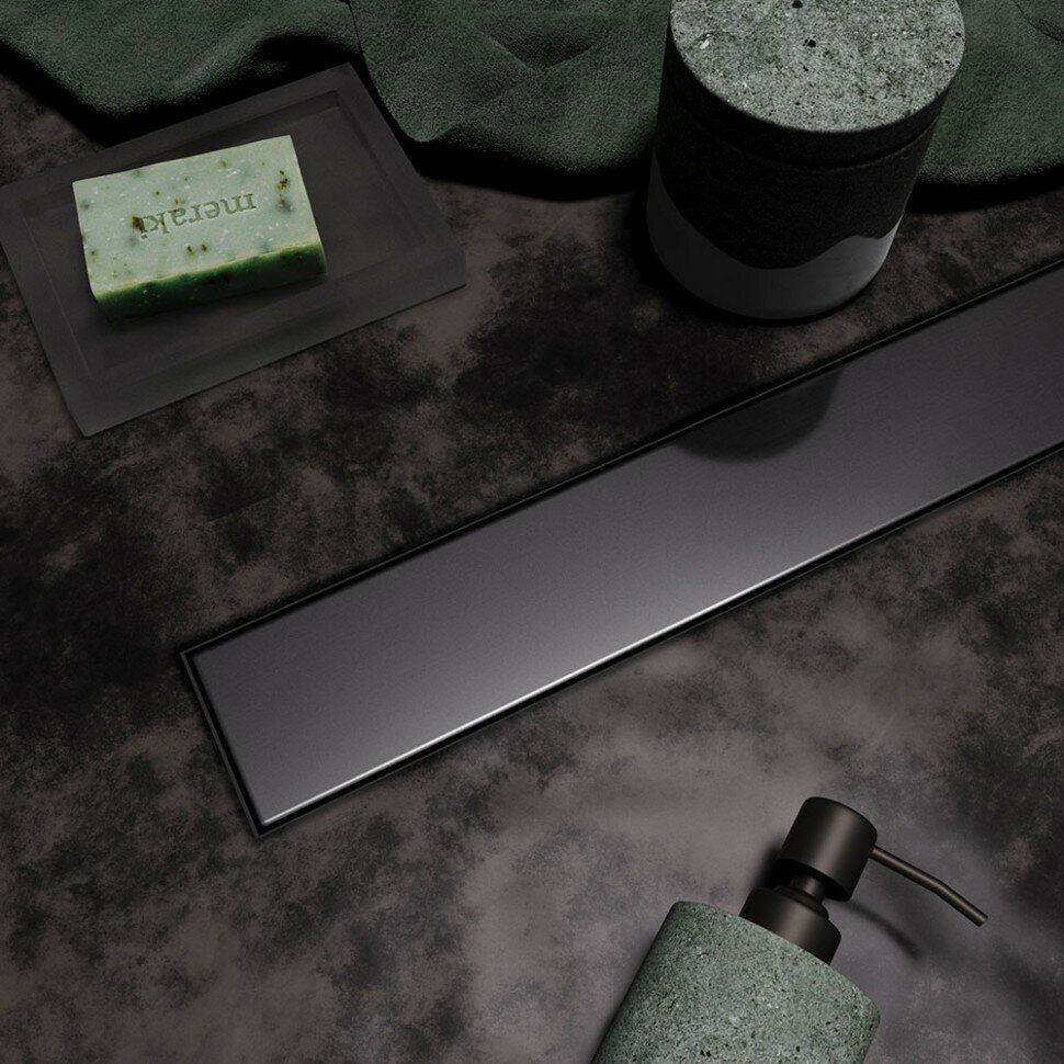 Душевой лоток Veconi "Stesso Graphite" 900, с гидроизоляцией