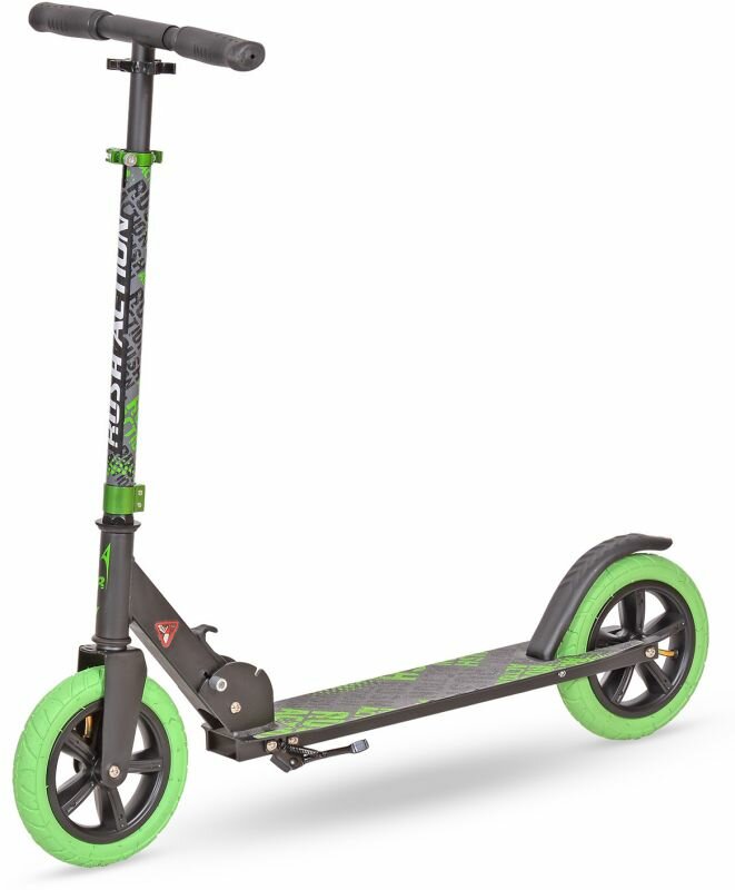 Самокат двухколёсный Rush Action SKL-037A-2.1 Raptor Black-green, 200 мм