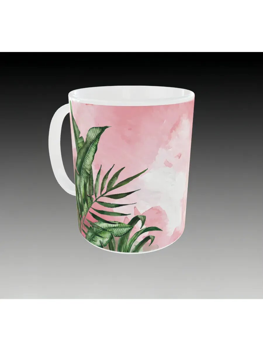 Кружка с принтом Фламинго