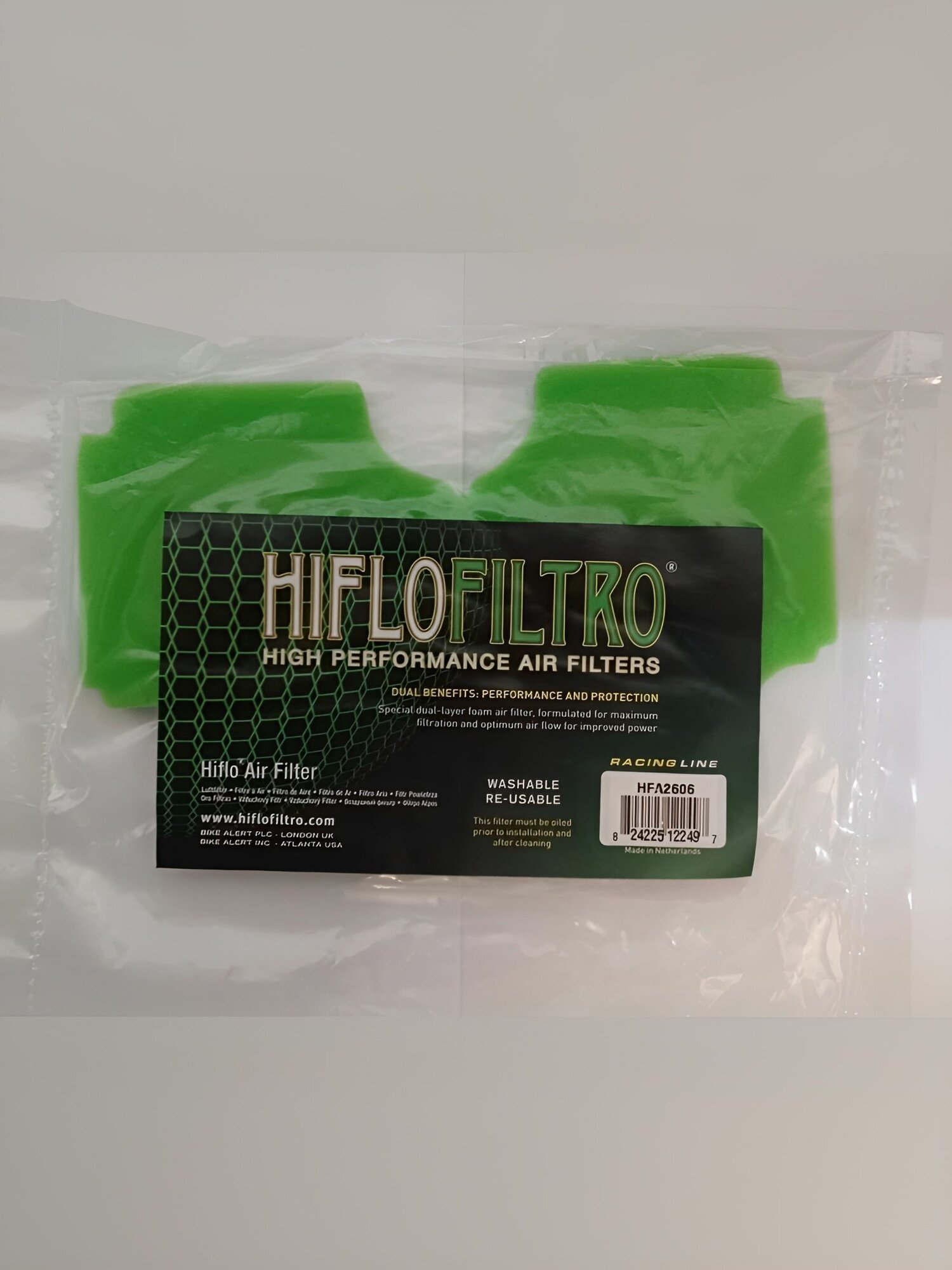 Фильтр воздушный HIFLOFILTRO KAWASAKI ER-6f, ER-6n, KLE650 Versys HFA2606
