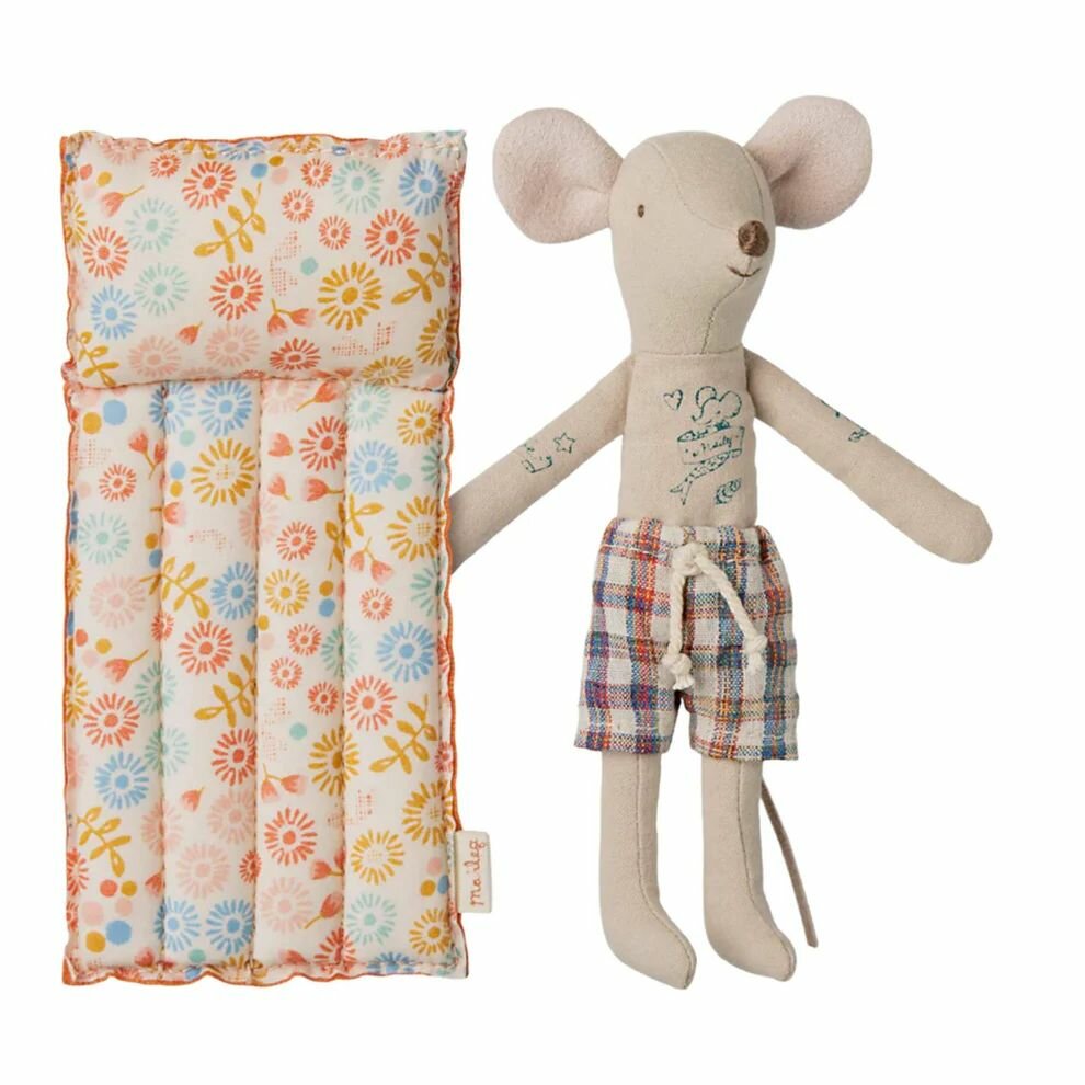 Maileg Мышка папа Dad Beach Mouse with Air Mattress
