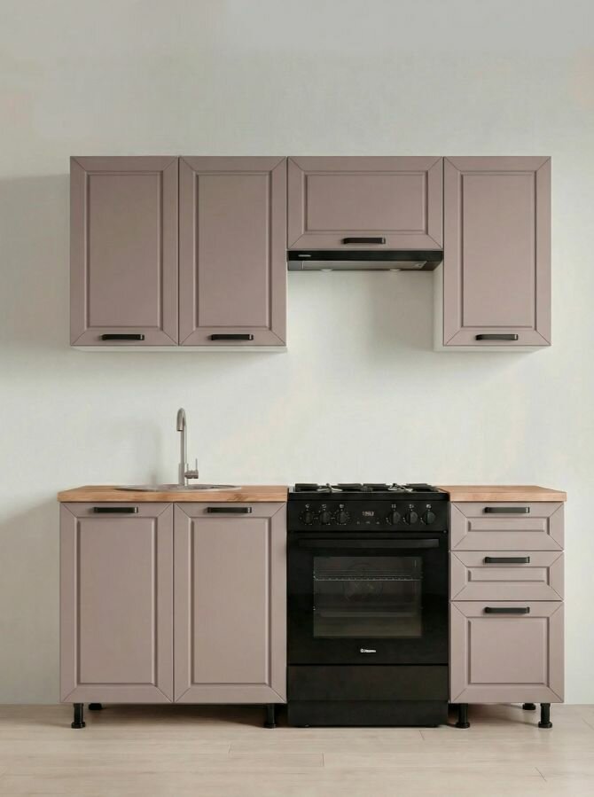 Кухонный гарнитур "Лилия" 1,8 м МДФ, кашемир, без столешницы