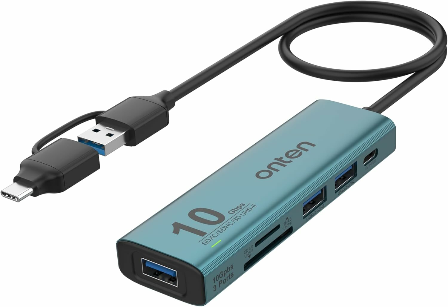 C A HUB, 3.2 GEN 2 10G скорость, адаптер A/ C на A с 3 портами A 10G и II SD/TF, USB C UHS